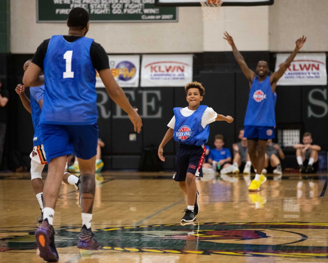 Red team tops Blue on unlikely buzzer beater at 14th annual Rock Chalk ...